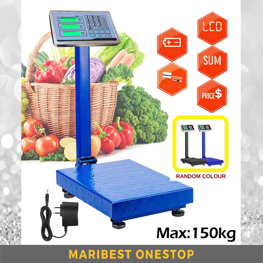 150kg / 300kg High Precision Digital Electronic Weight Price Platform Scale Rechargeable (Random ...