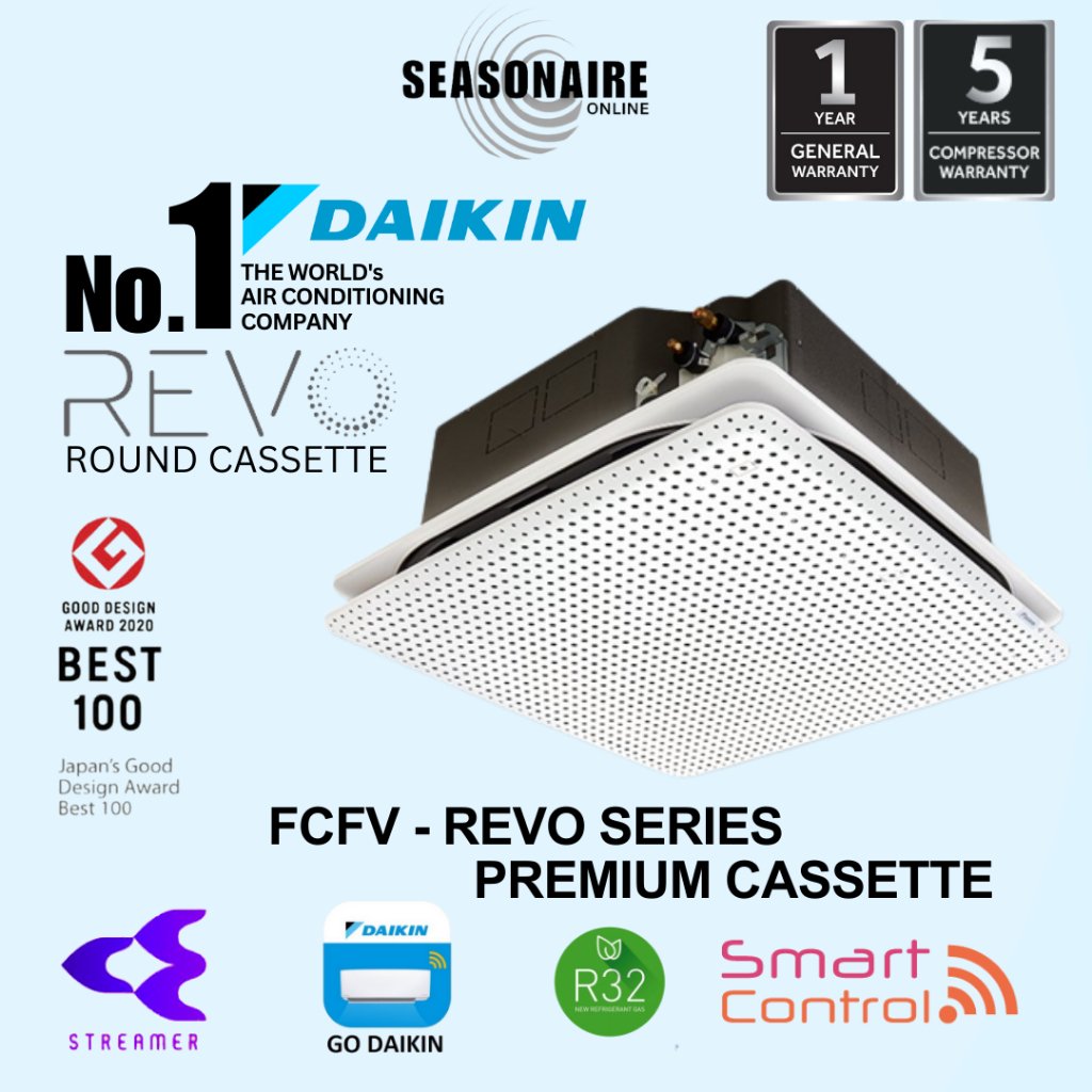 [NEW] DAIKIN REVO CASSETTE [R32] FCFV-SERIES 2.0HP-4.0HP AIR COND ...