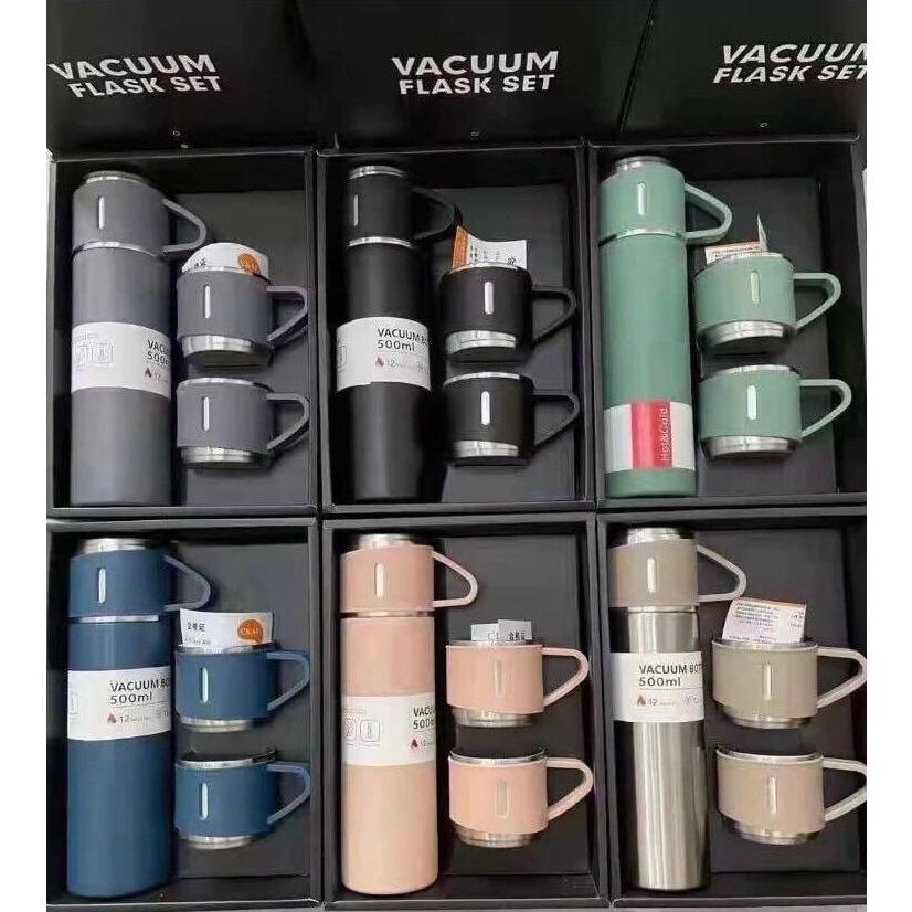 Thermos Cup set Double-Layer Stainless Steel Vacuum flask Gift Set ...