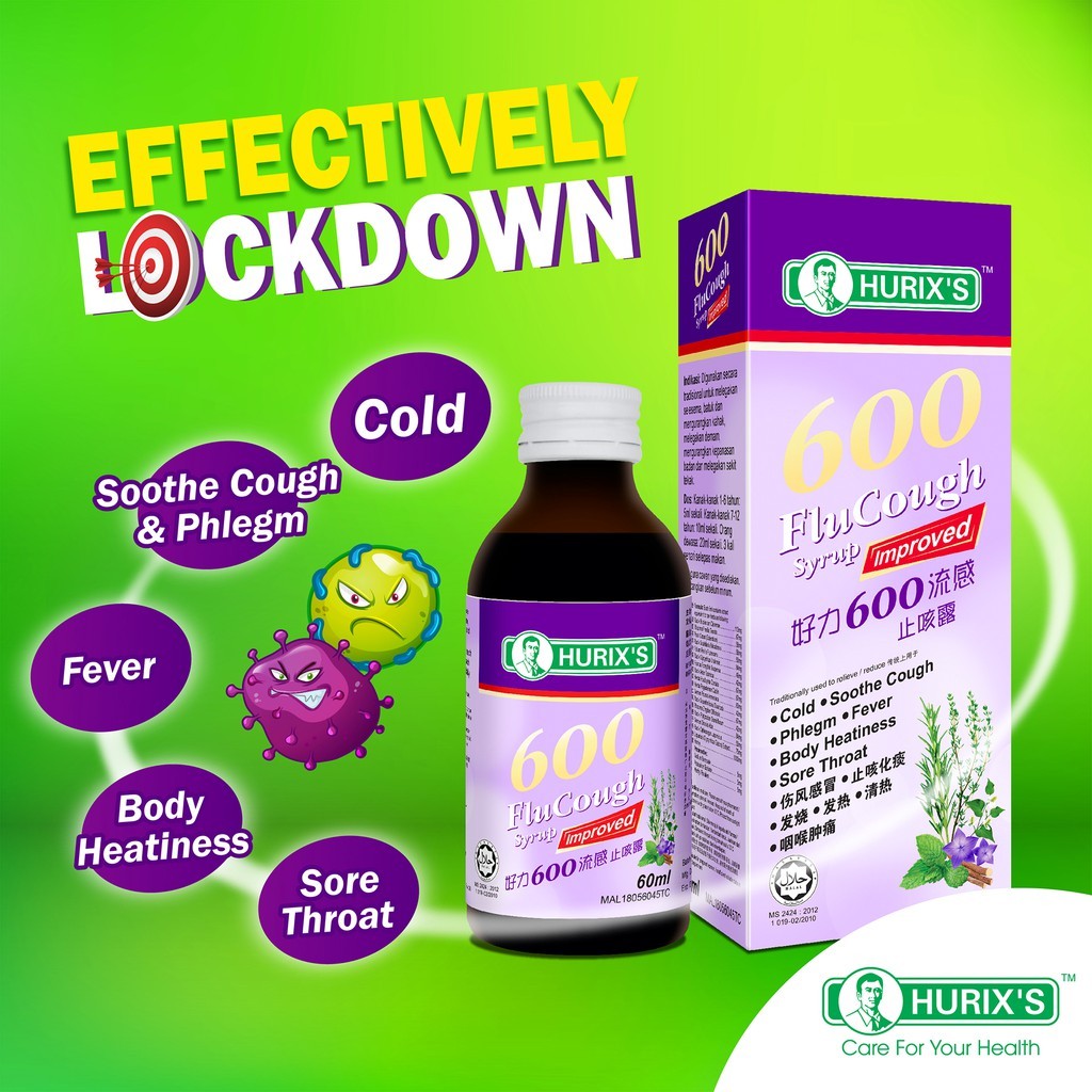 Hurixs 600 FluCough Syrup ( 100ml ) | Shopee Malaysia