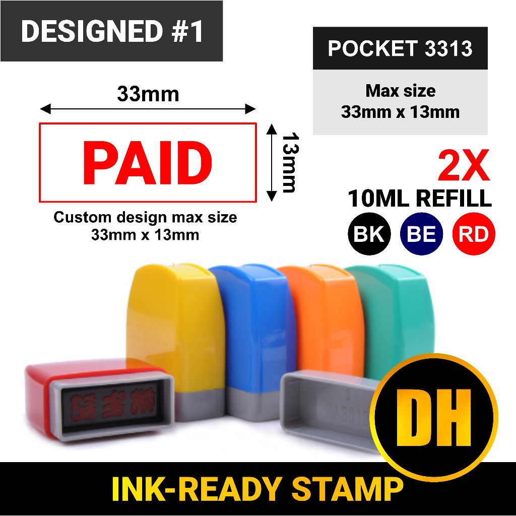 (DESIGN #1) Cop Paid Stamp Paid Customize Text Ink-Ready | Shopee Malaysia