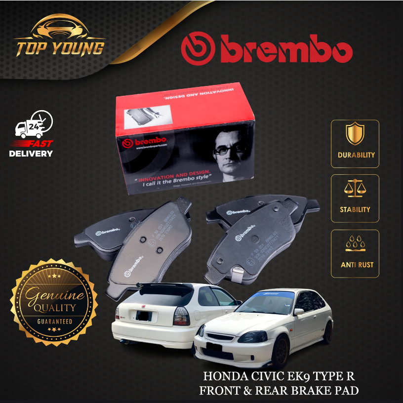 BREMBO HONDA CIVIC EK9 TYPE R FRONT OR REAR BRAKE PAD 100% ORIGINAL ...