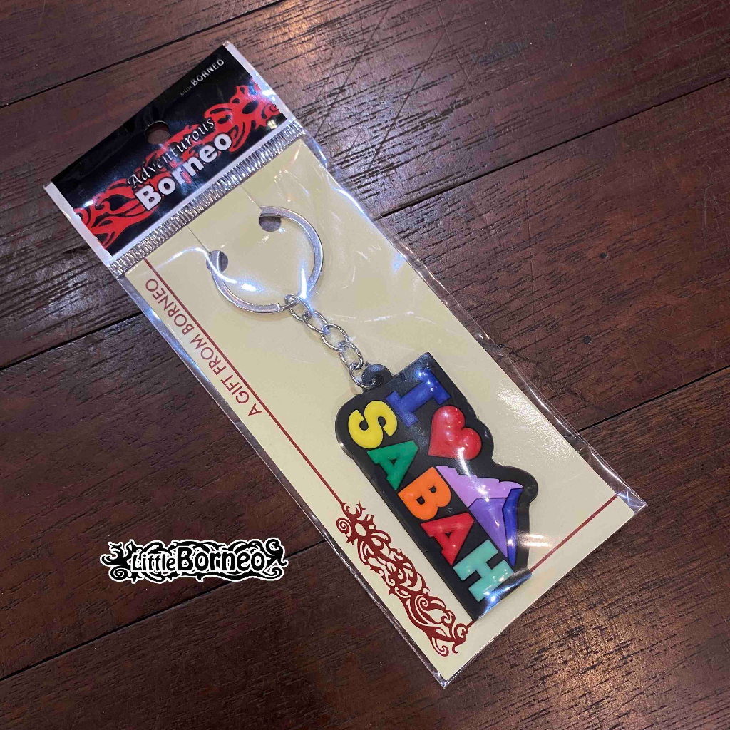 Sabah Borneo Rubber Keychain - Rafflesia Turtle Orangutan Proboscis ...