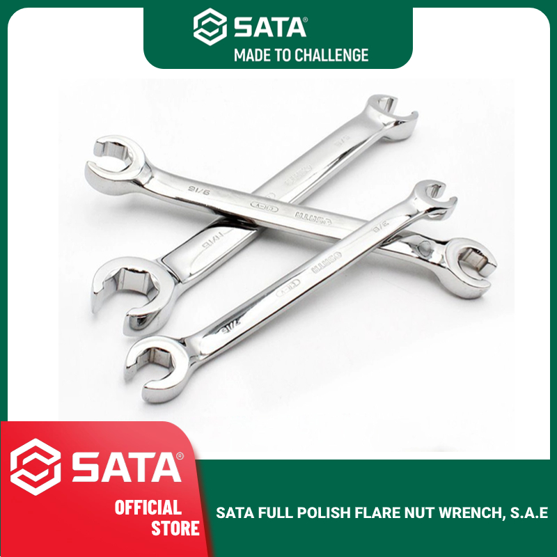 SATA FULL POLISH FLARE NUT WRENCH S.A.E / INCHES SIZE FLARE NUT / 3/8 ...