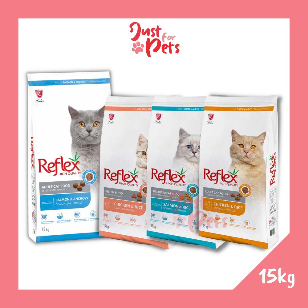 Reflex High Quality 15kg Dry Cat Food (Adult Cat / Kitten / Sterilised ...