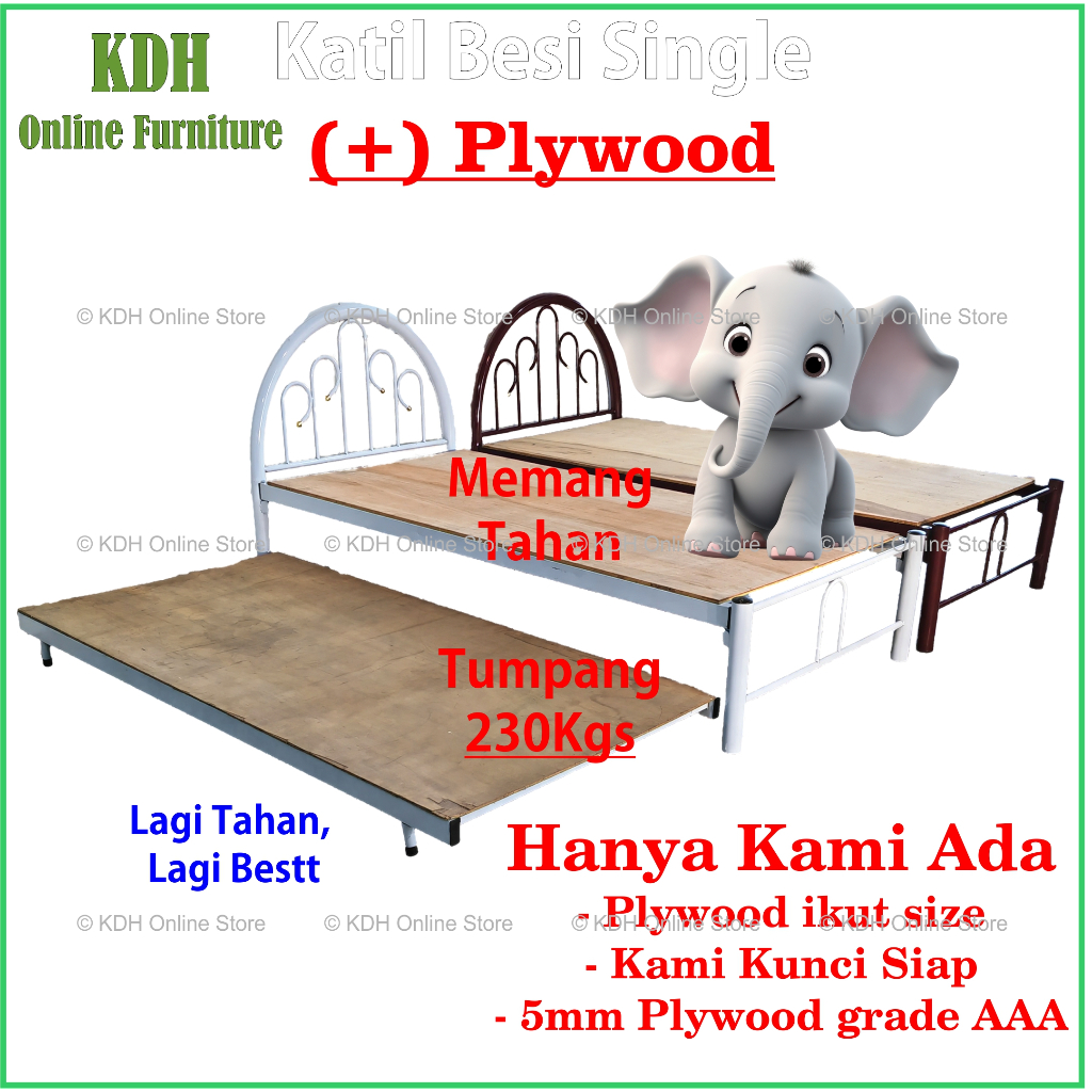 (KDH Online)KD 131+133 /2 Inch Frame Tebal/Katil Single/Single Bed ...