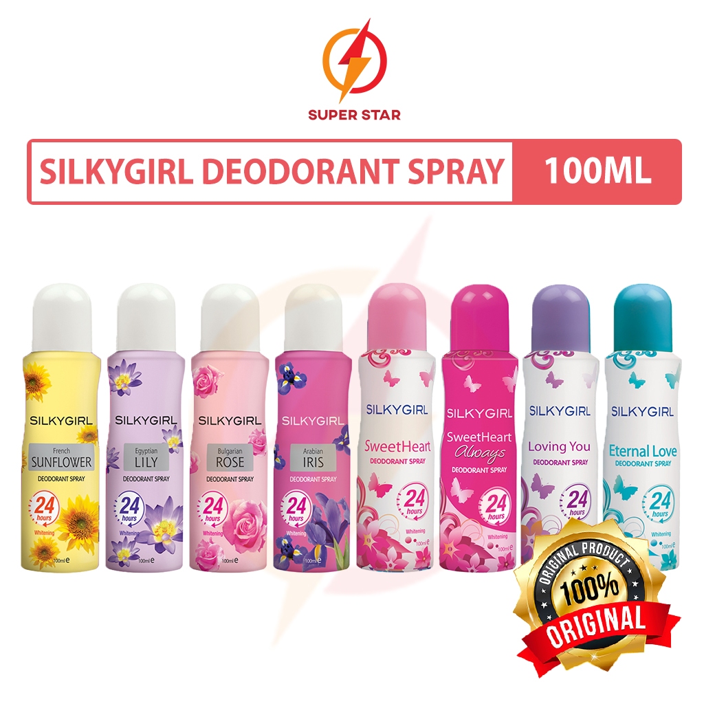 Silkygirl Deodorant Spray 100ml Sunflower/Rose/Lily/Iris/Loving You ...