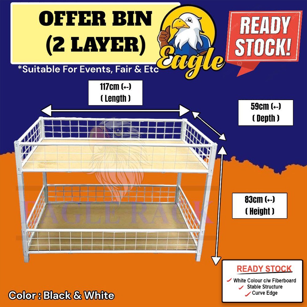 OFFER BIN 2 LEVEL SPECIAL PRICE PROMOTION BLACK COLORsuitable for mini ...