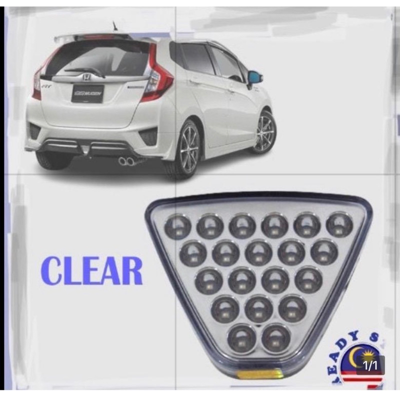 Honda Jazz GK GK5 Triangle Rear Mugen Bumper Skirt Reflector LED Brake ...