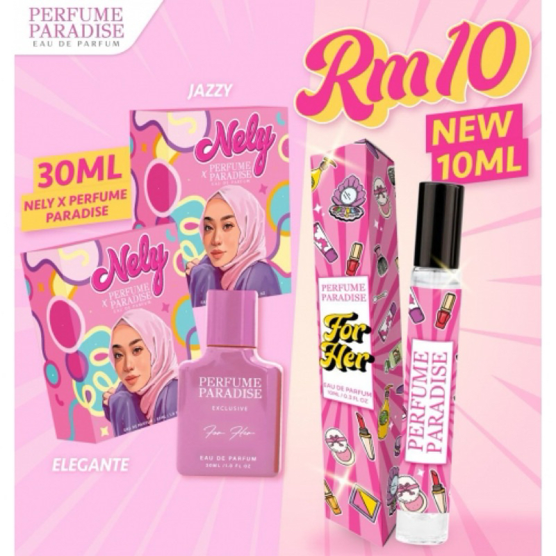 PERFUME PARADISE X NELY PEN,EXCLUSIVE 10ML,30ML (JAZZY,ELEGANTE ...