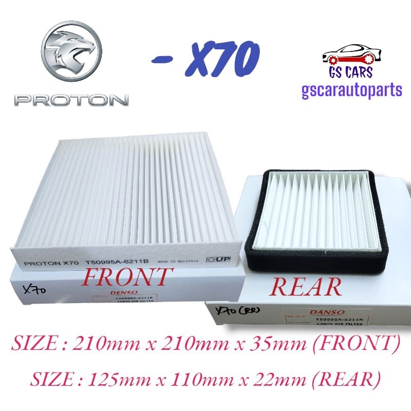 Proton X70 1.5 & 1.8 Front & Rear Air-Cond Filter Cabin Filter Penapis ...