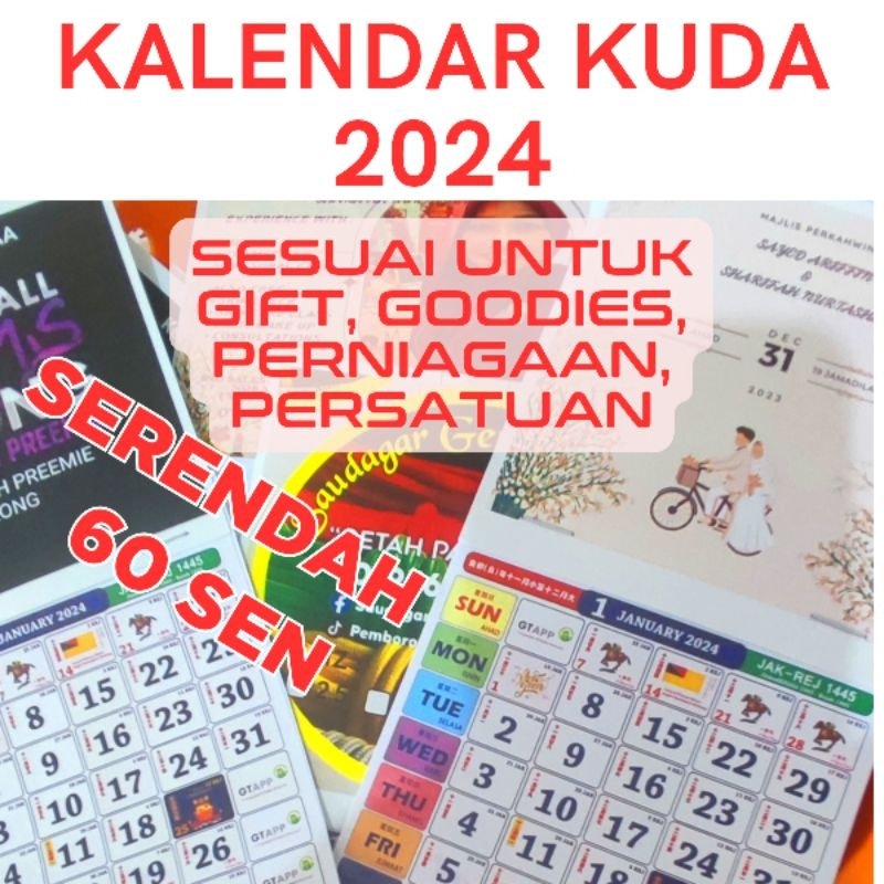 DISKAUN ORDER BANYAK! KALENDAR ISLAMIC / KALENDAR KUDA 2024 GOODIES ...