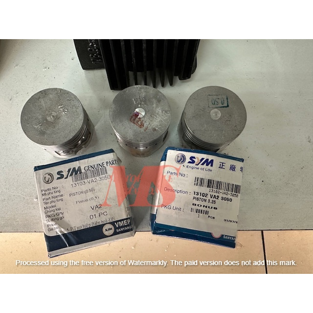 SYM E BONUS 110 PISTON DAN PISTON RING SIZE 0.5 DAN 0.25 100% ORIGINAL ...