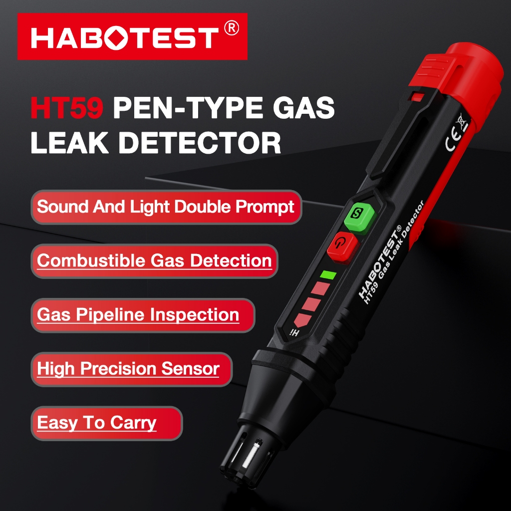 HABOTEST🔥HT59 Portable Gas Leak Detector PPM Meter Combustible Gas ...