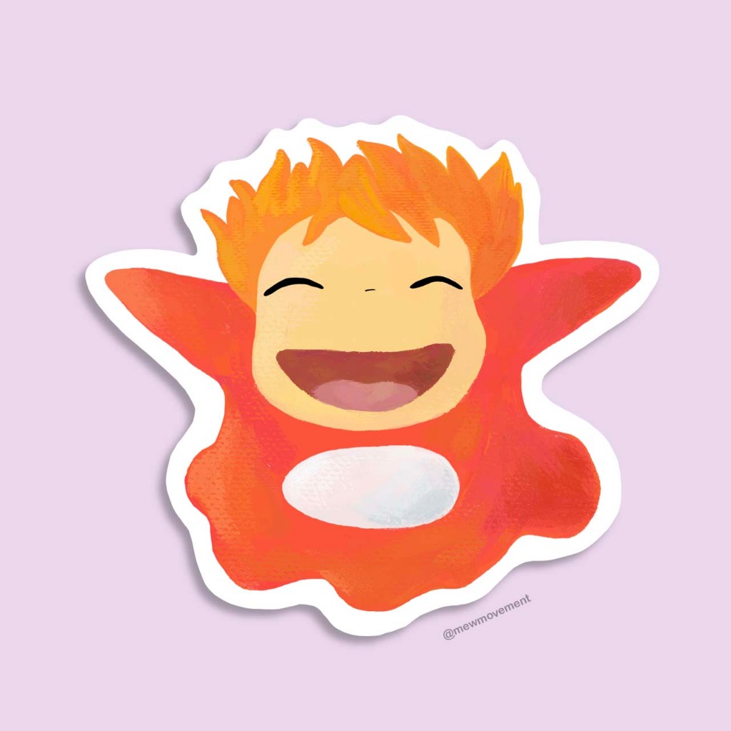 Ponyo Sticker, Ghibli Studio Cute Aesthetic, Vinyl Laptop Sticker ...