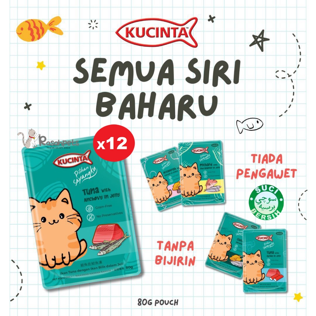 Kucinta wet food pouch 12pkt x 80g | Shopee Malaysia