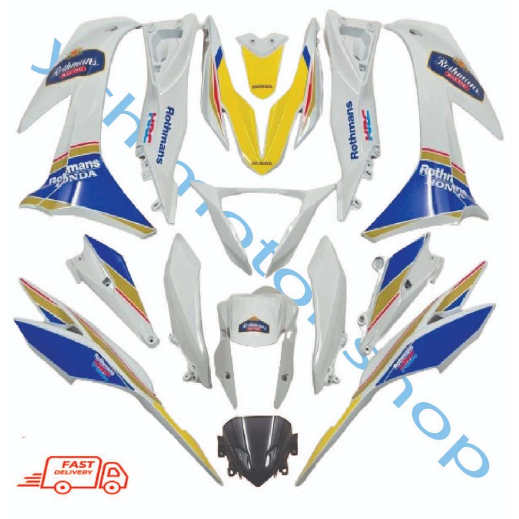 HONDA RSX 150 RS-X 150 RSX150 ROTHMANS BLACK WHITE OEM BODY COVER SET ...