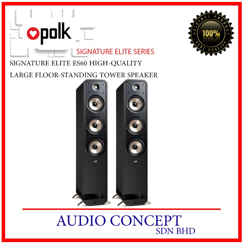 Polk Audio Signature Elite ES60 High-Quality Large Floor-Standing Tower ...