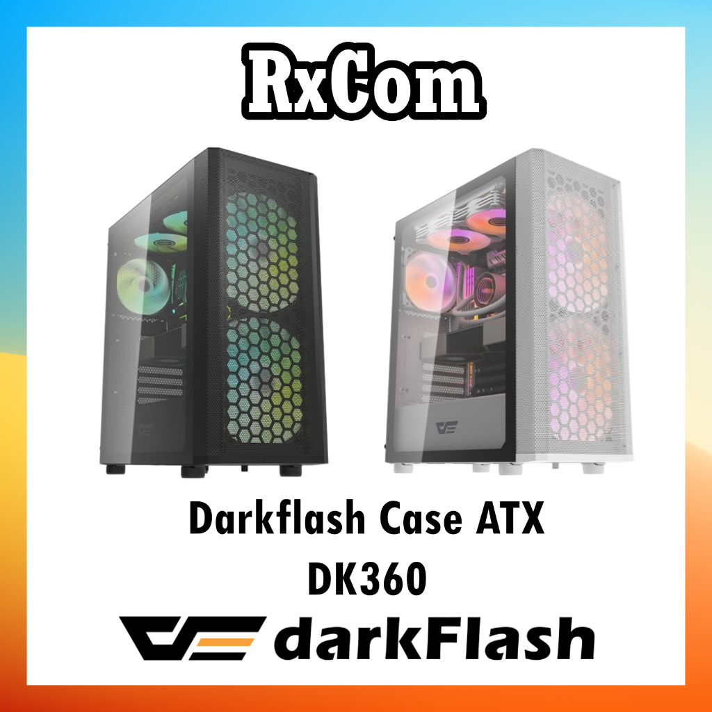 AIGO DARKFLASH DK360 ATX TEMPERED GLASS CASE WITH 3 RGB FAN ( BLACK ...