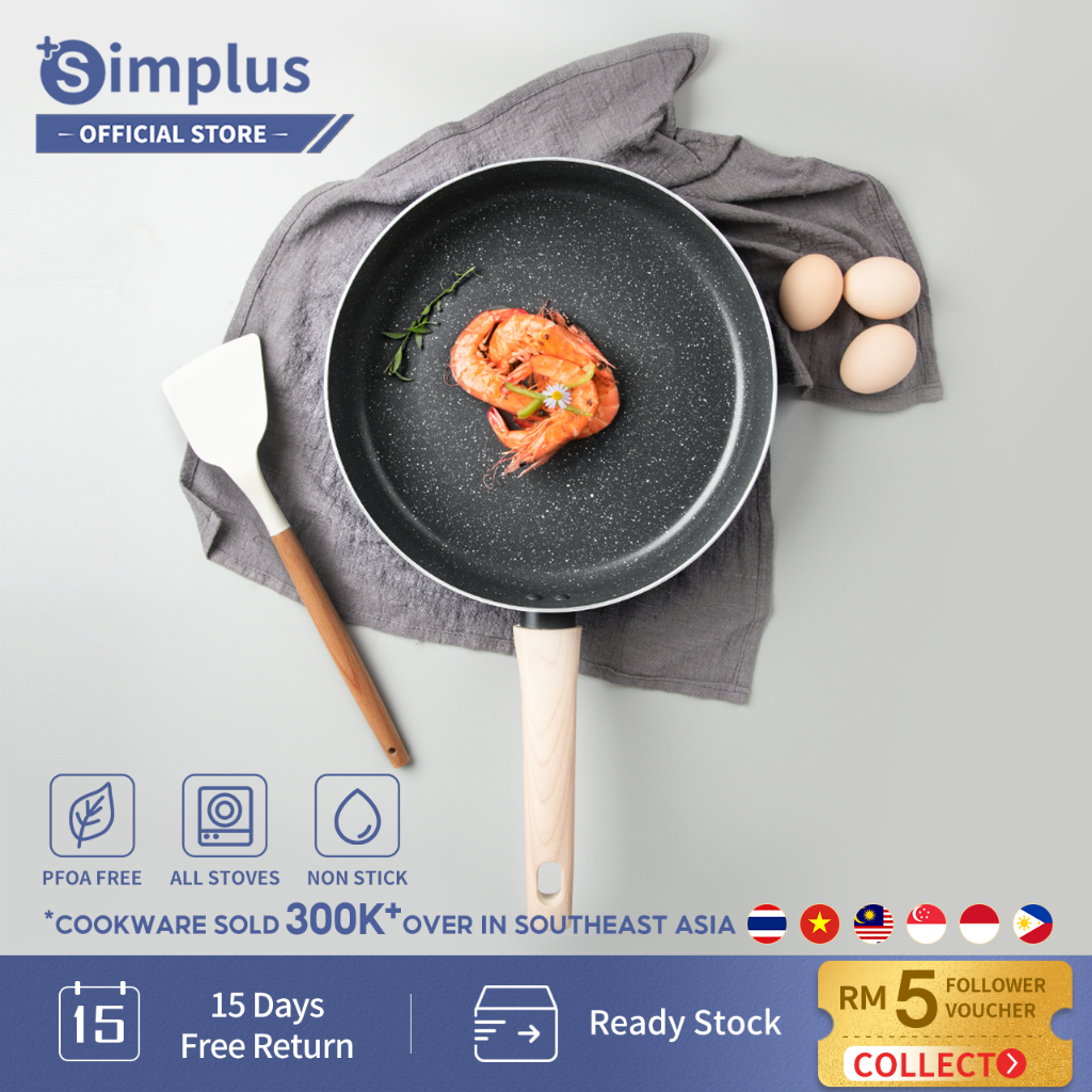 Simplus 28cm Wok U.S. XYLAN Non Stick Coating Periuk PFOA Free ...