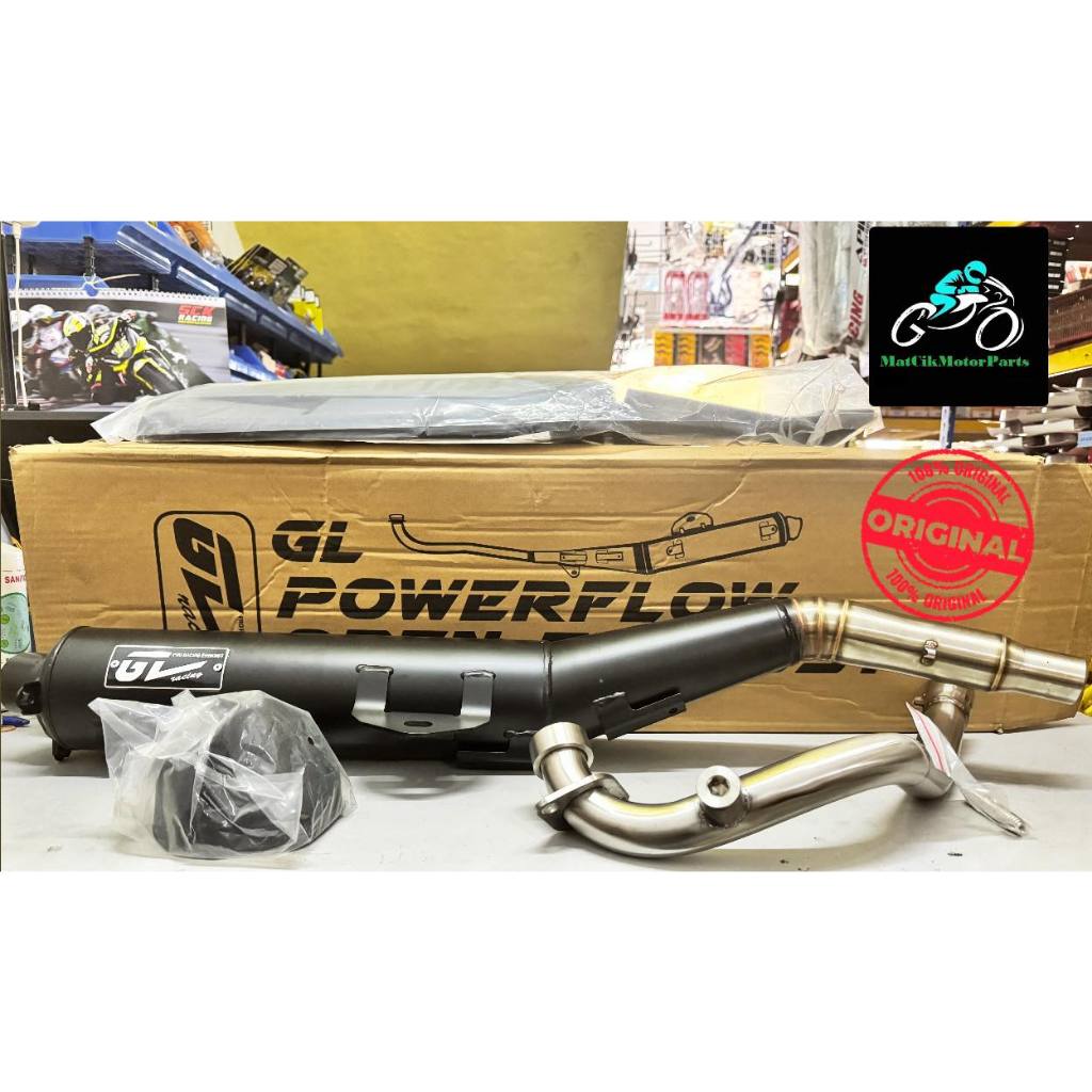 GL RACING EXHAUST STD CUTTING EXHAUST POWER FLOW 32MM Y15/Y15ZR OPEN ...
