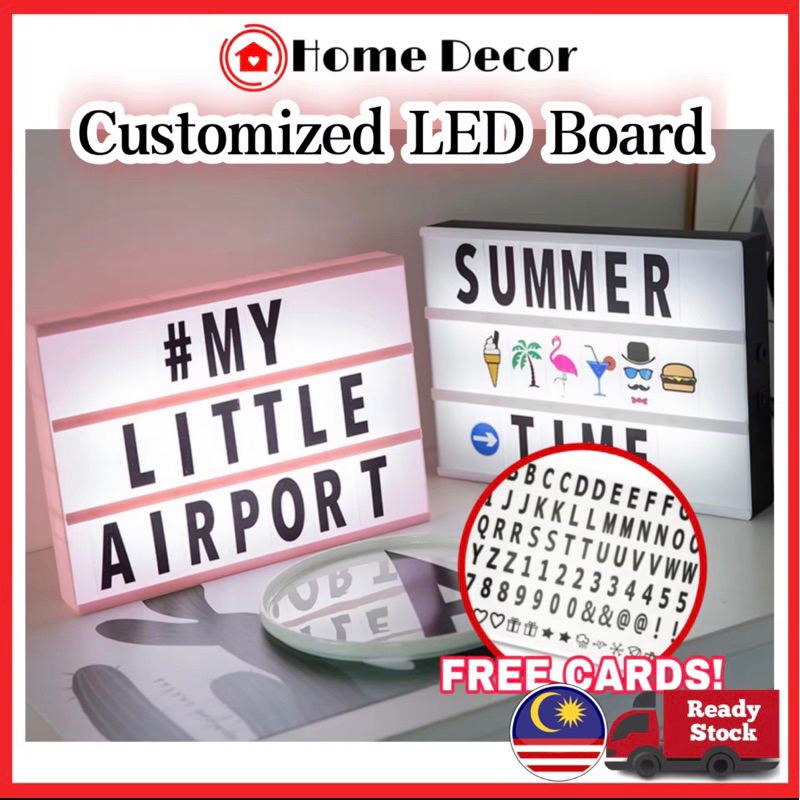 HomeDecorMY LED Light Board Led Box Alphabet Light Message Box DIY ...