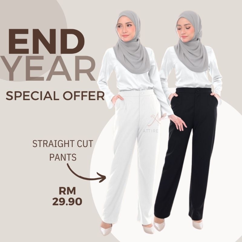 (S-6XL) STRAIGHT CUT WOMEN SELUAR SLACK WANITA KERJA LONG PANTS ...