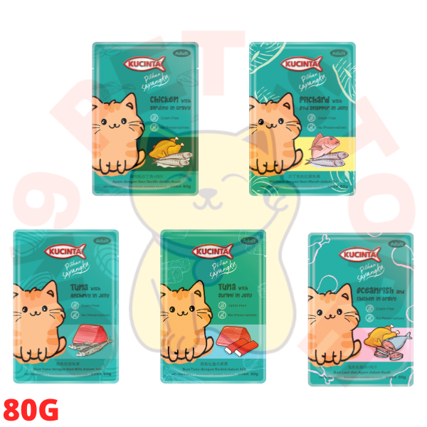 KUCINTA 80G Pouch Cat Food/ Wet Cat Food/ Makanan Kucing/ Pet Food ...