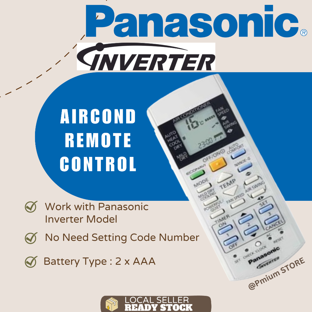 Panasonic Inverter Air Conditional Aircond Remote Control | Shopee Malaysia