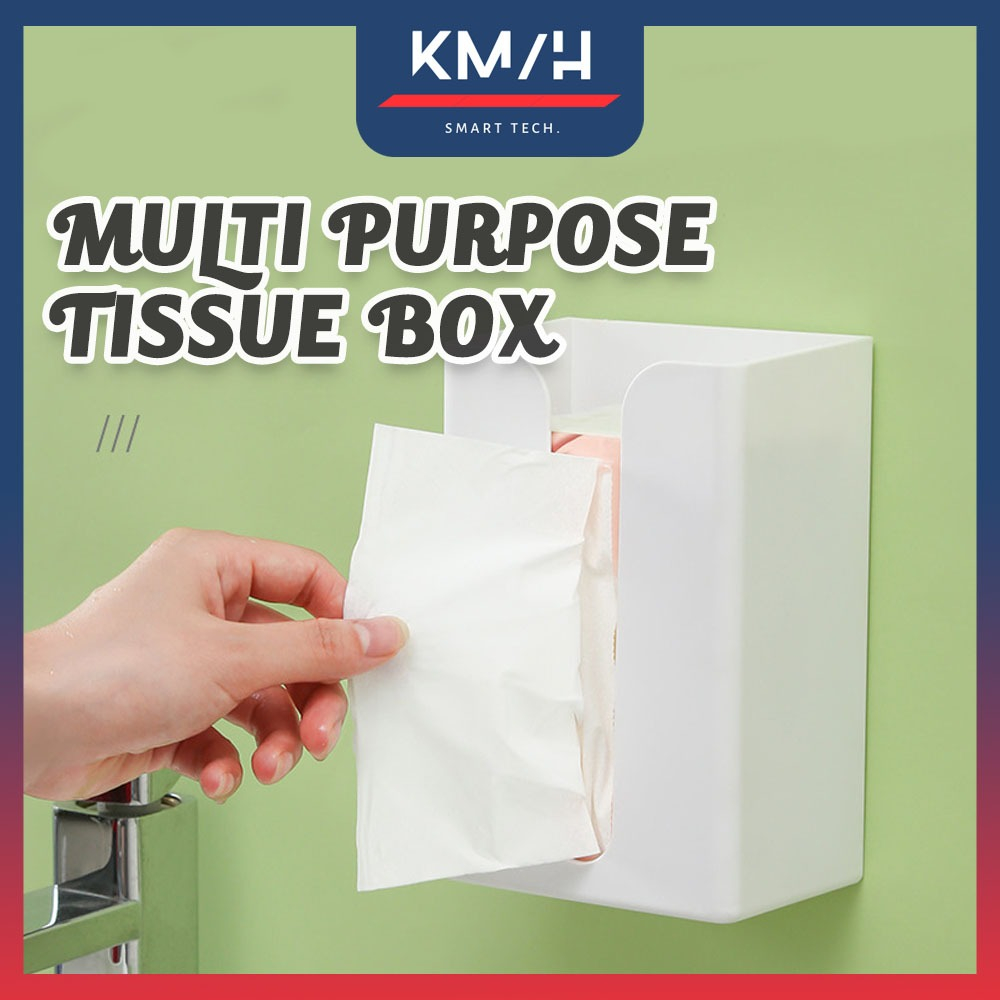 KMH Multi Purpose Tissue Box Wall Mounted Kitchen Traceless Paper Box ...
