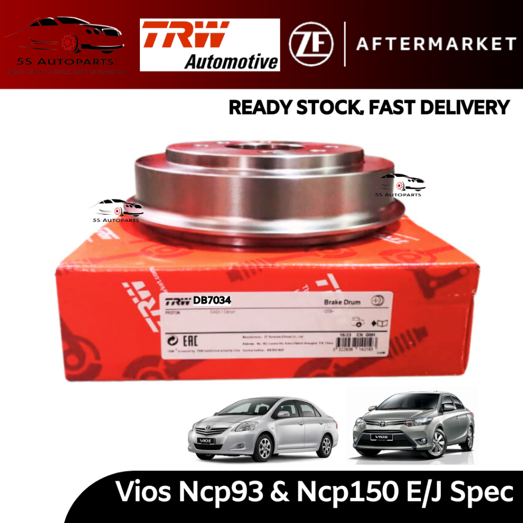 TRW Toyota Vios Ncp93 & Ncp150 E/J Spec Rear Brake Drum | Shopee Malaysia
