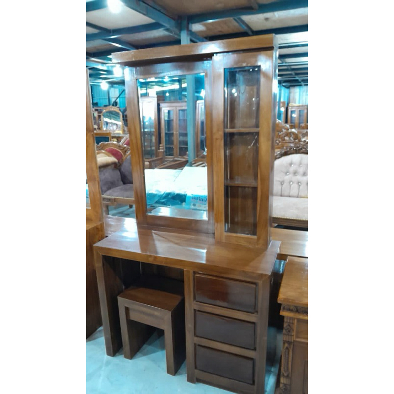 Dressing Table Makeup Table with Mirror and Stool Wood Jati indonesia ...