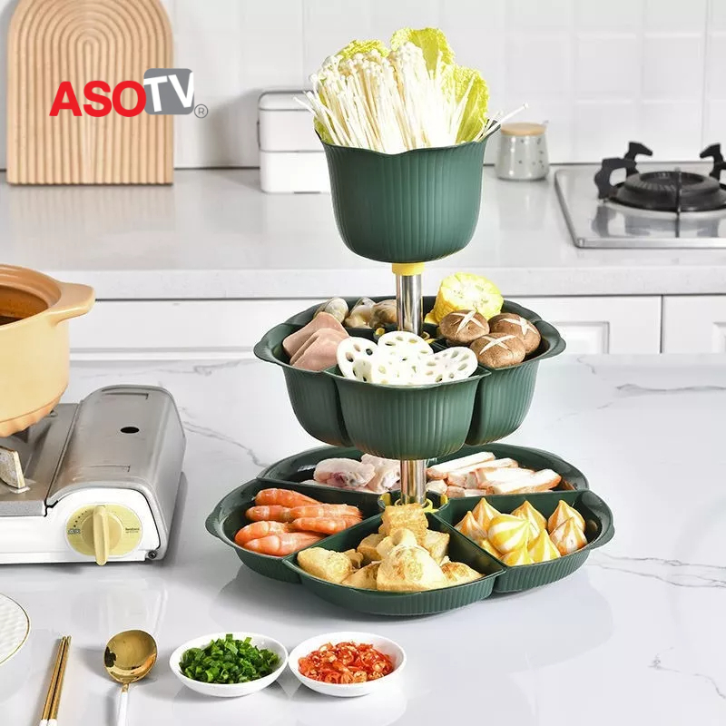 ASOTV® 3 Tier Rotatable Steamboat Bowl Candy Serving 1388 Steamboat ...