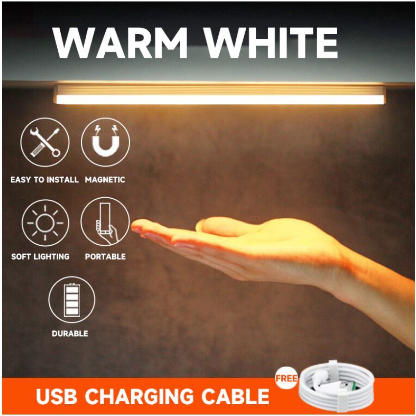 Motion Detect LED Light Sensor USB Rechargeable LED Light Bedroom Night ...