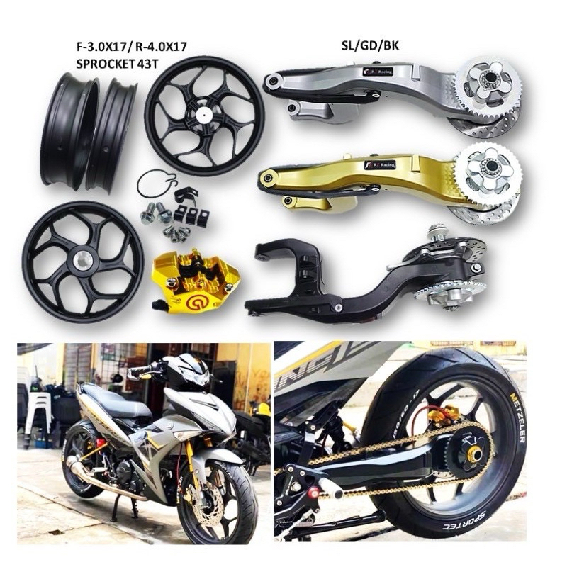 Y15ZR Y16ZR Y16-ZR Y15 V1 V2 Single Sided Swing Arm + Sportrim and ...