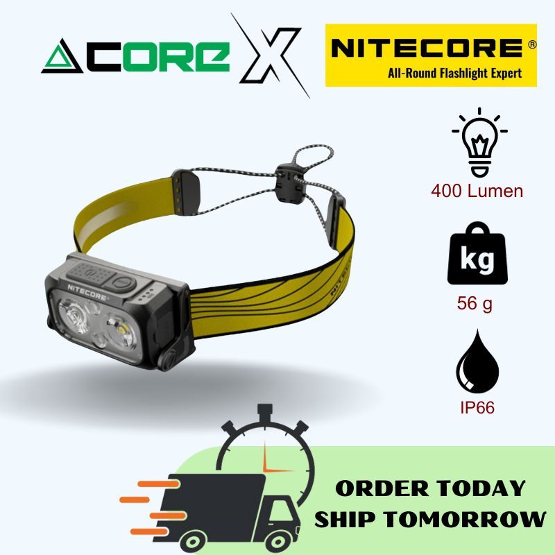 🔥100% ORIGINAL🔥 Nitecore NU25 400 Lumen Ultralight Rechargable Headlamp ...