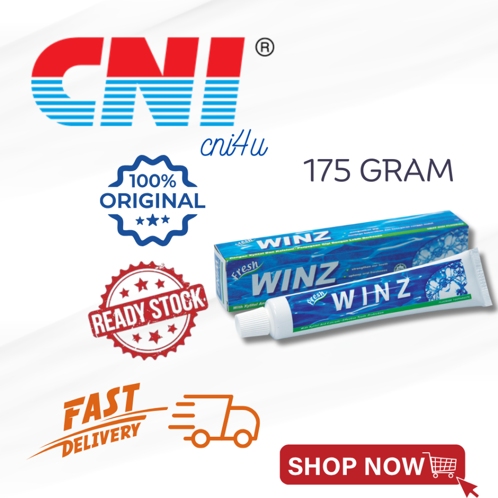 CNI Winz Fluoride Toothpaste, Ubat Gigi Winz, 175g With Xylitol ...