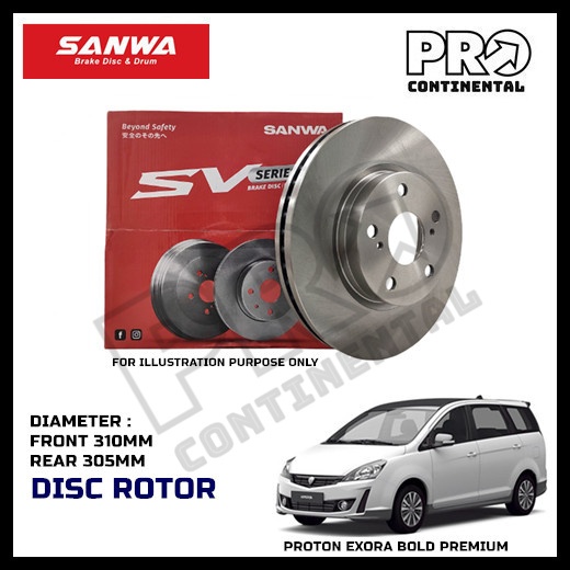 SANWA JAPAN PROTON EXORA BOLD PREMIUM TURBO FRONT REAR DISC ROTOR [1 ...