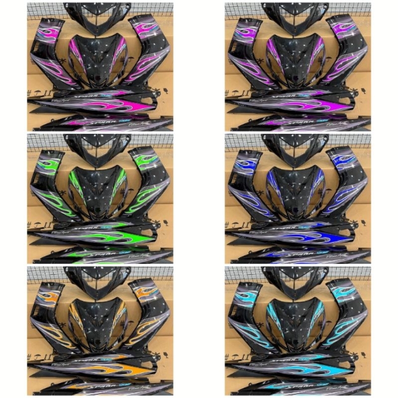 HLD COVER SET LC 135 V1 DESIGN API SIAP PASANG STICKER | Shopee Malaysia