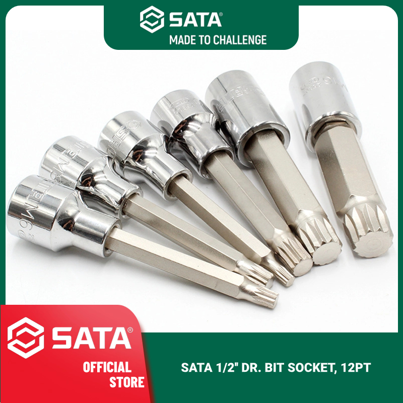 SATA 1/2'' DR. BIT SOCKET, 100MM LENGTH, 12PT / TRIPLE POINT / M SERIES ...