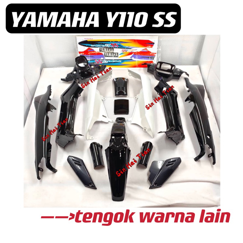 YAMAHA Y110 SS Cover Sets Complete Sets Siap Sticker [Mseki] Merah Hitam Biru | Shopee Malaysia