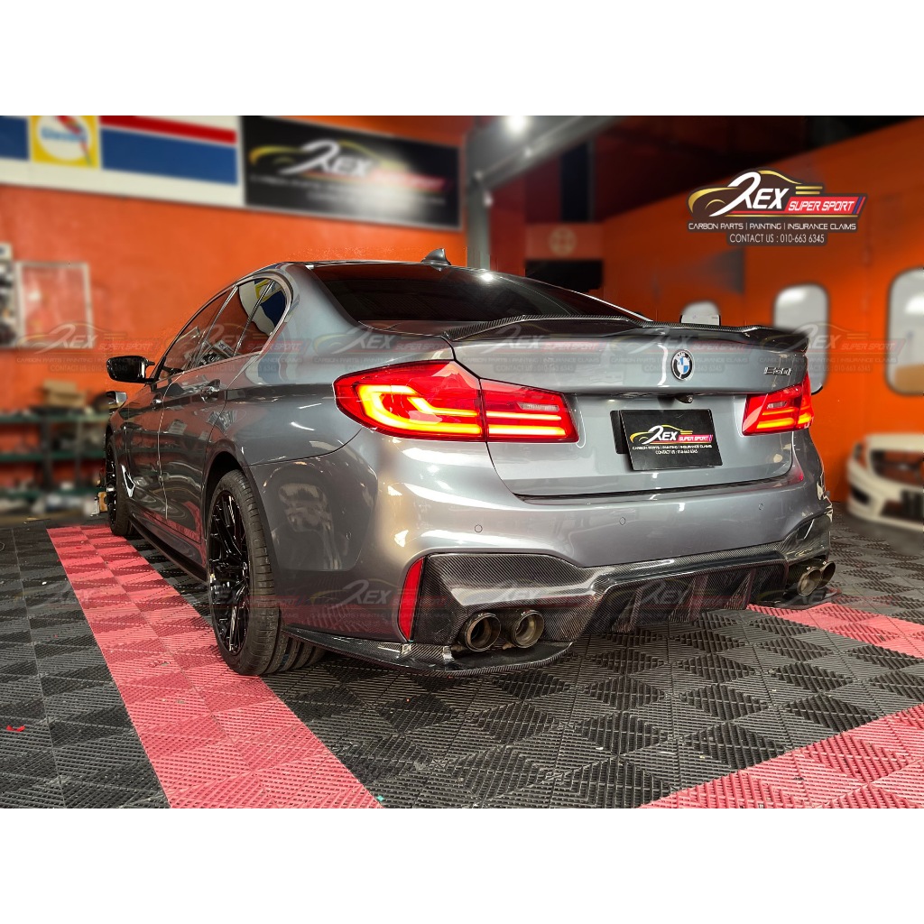 BMW 5-Series G30 Rear Spoiler CS Real Carbon Fiber Belakang Wings ...