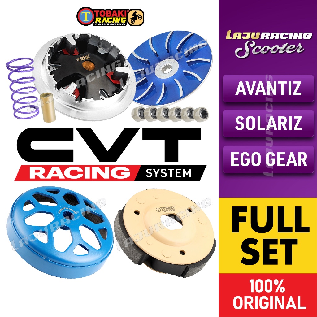 TOBAKI CVT SYSTEM REAR / FRONT PULLEY SET RACING CYCLONE SERIES - EGO ...