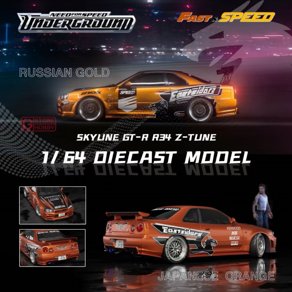 FAST SPEED 1/64 NFS UNDERGROUND SKYLINE GT-R R34 Z-TUNE | Shopee Malaysia