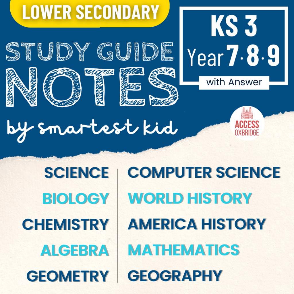 K19 Lower Secondary KS3 Notes⭐Biology⭐Chemistry ⭐Science ⭐Algebra ⭐ ...