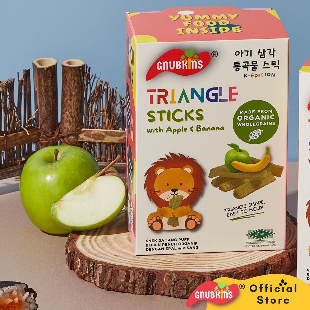 Gnubkins Organic Triangle Sticks I Batang Segi Tiga Organik Perisa Kentang Ungu I Epal & Pisang ...
