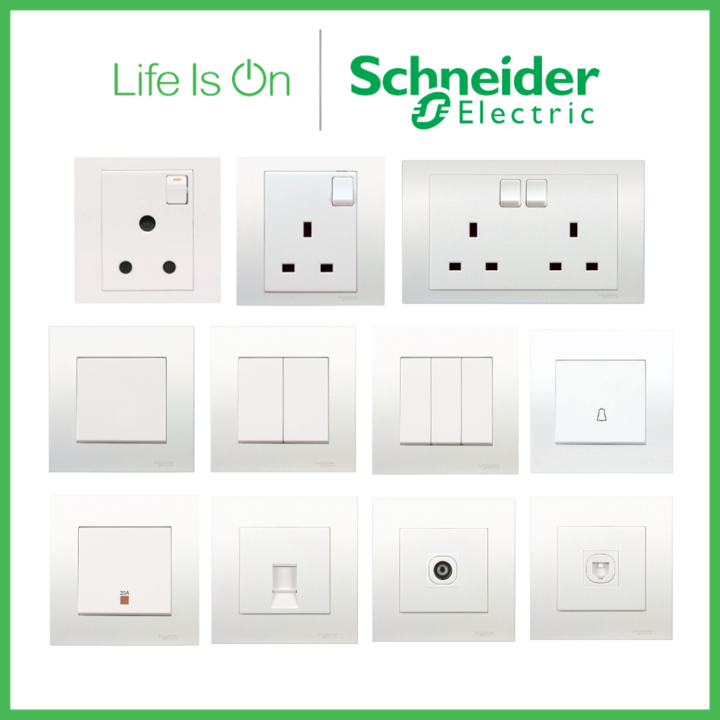 Schneider Vivace White Switches & Sockets / 13A Switch Socket / Water ...