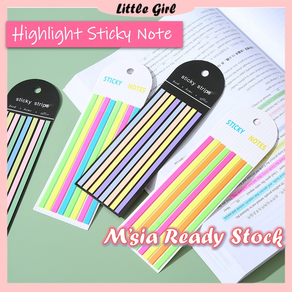 Long Highlight Sticky Note │160 Sheets │Index Label Sticker │Bookmark ...