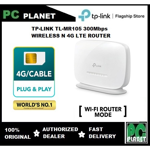 TP-Link TL-MR105 Wireless N300 4G LTE Modem WiFi Router Direct SIM ...