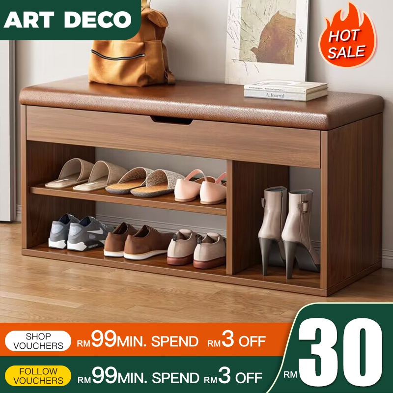 Shoe Storage Bench Shoe Rack Shoe Cabinet Storage Stool Rak Kasut Shoe ...